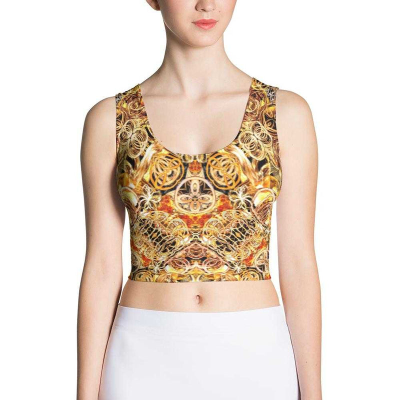 Fire Artist Trippy Crop Top Yoga Shirt for Women | UltraPoi